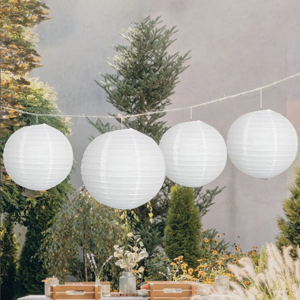 Круглые китайские бумажные фонарики, праздничные принадлежности