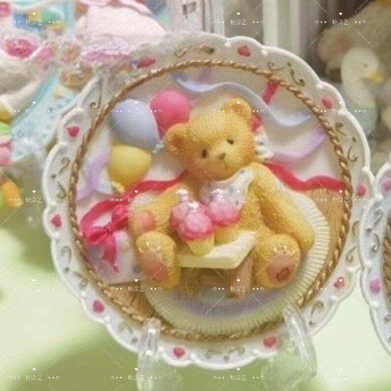 3D Незакрашенная Гипсовая Фигурка Для Детей DIY Рисование - Тема Медведя, Белая Основа, Ручная Работа Стиль A