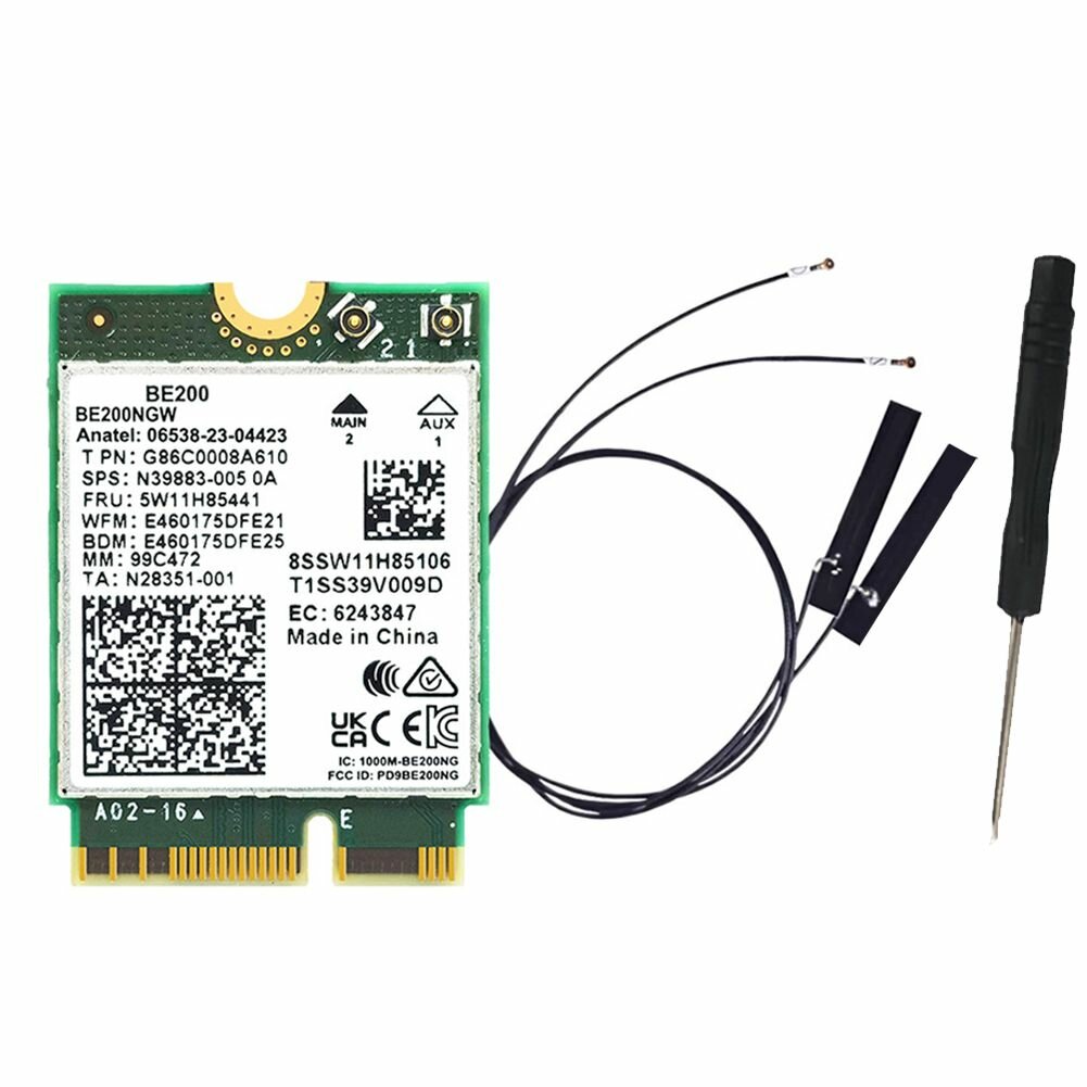 WIFI 7 BE200 BE200NGW WiFi-карта + антенна BT 5.4 802.11AX Трехдиапазонный беспроводной сетевой адаптер M.2 NGFF для Win10/11
