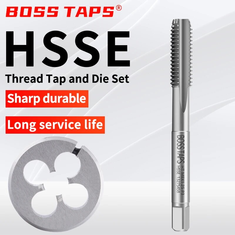 BOSS TAP 1Set M1-M20 Набор метчиков и матриц с правой резьбой Метрический метчик HSS Инструмент для нарезания резьбы по станке Резьбовой метчик Сверлильный матрица