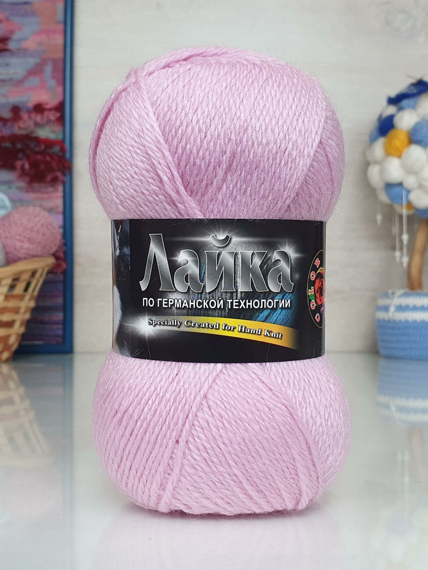 Пряжа COLOR-CITY Лайка 250 м Колор-сити, св. сиреневый - 926, 75% меринос, 25% полугрубая шерсть собаки, 10 мотков, 100 г, 250 м.