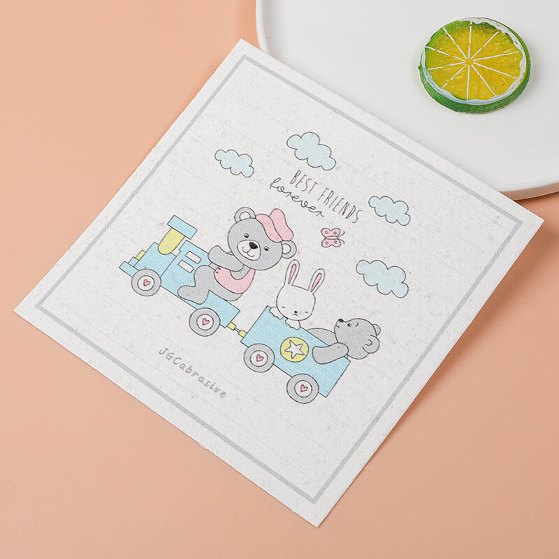 Древесная масса Хлопковая тряпка Мультяшная кухня Маслостойкий абсорбент Обеззараживающая салфетка для очистки Протрите