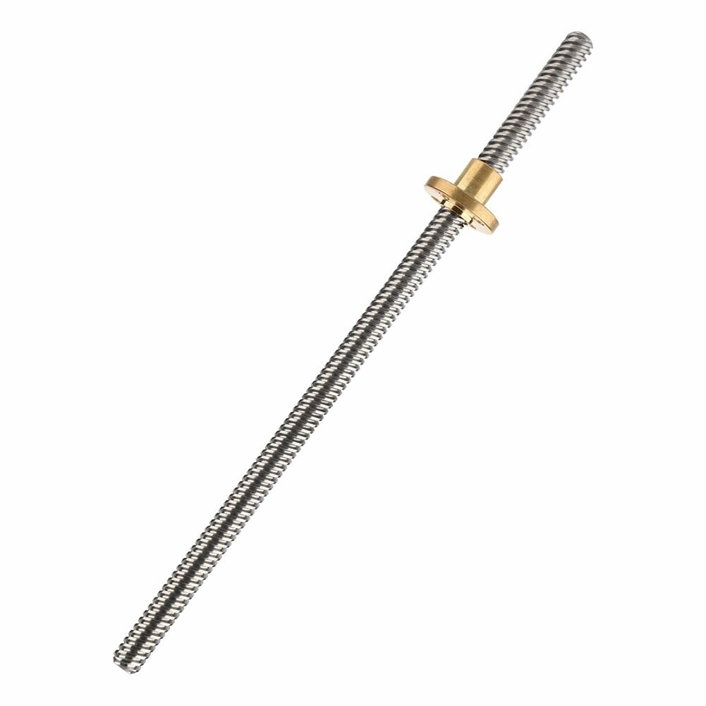 Лестничный винт T8 с шаговым двигателем, шаг 2 мм, ход 8 мм 200 мм