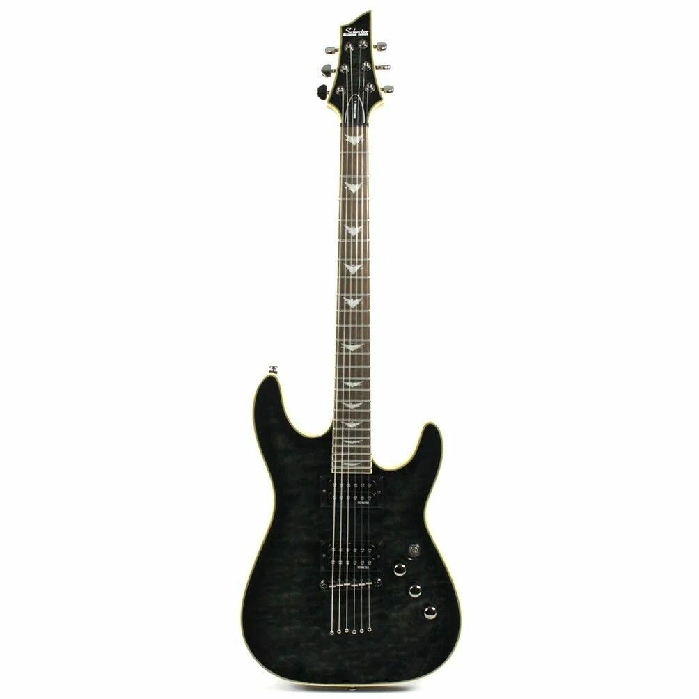 SCHECTER OMEN EXTREME-6 STBLK-электрогитара, 24 лада (Х Jumbo). Корпус: махагон/клен. Гриф: клен (винтовое крепление к корпусу). Накладка грифа: палисандр. Звукосниматели: H/H (Schecter Diamond Plus). Переключатель звукоснимателей: 3-х позиционный. Регуля