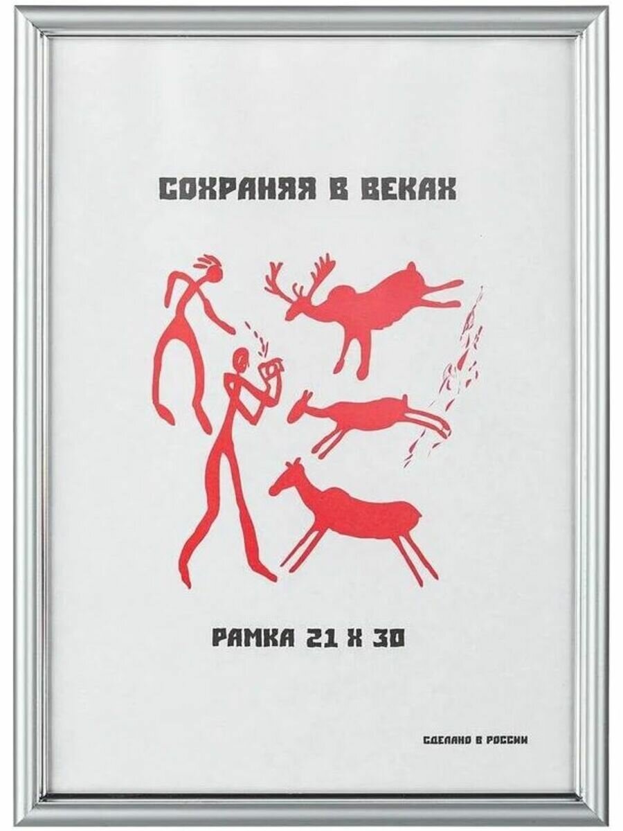 Пластиковая рамка ООО Комус 591 21x30 A4 серебро 1008943