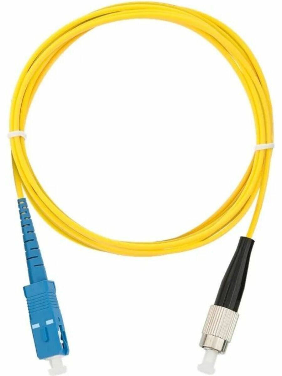 Переходной волоконно-оптический шнур NIKOMAX желтый, 2м NMF-PC1S2C2-SCU-FCU-002