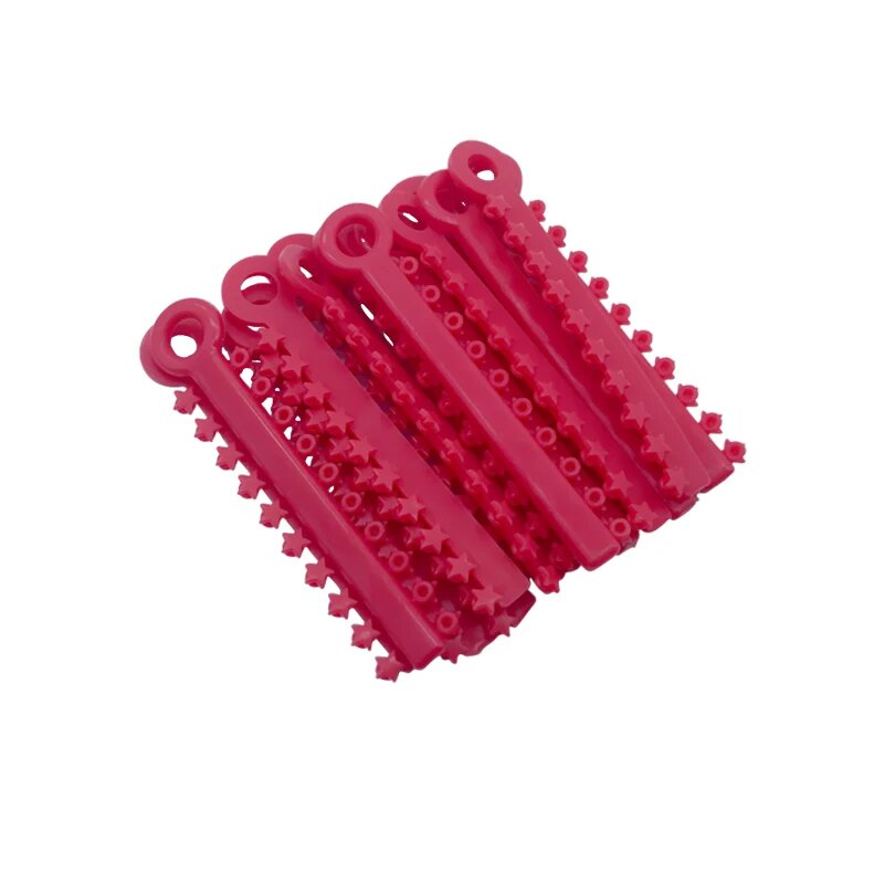 Ортодонтические лигатуры Agorth мультяшные резинки для брекетов 200 шт. Red Five Stars