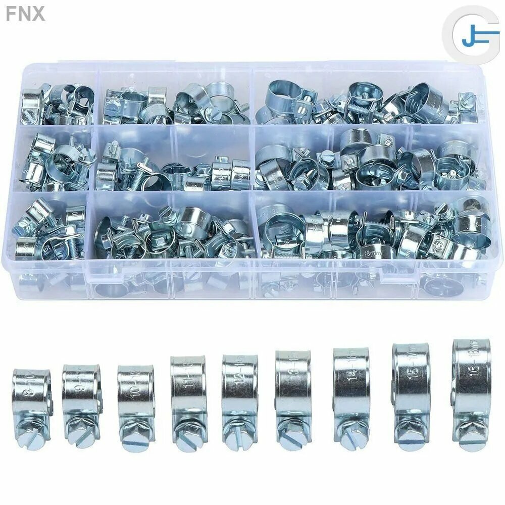 Хомут 6мм x 18мм от 6мм до 18мм, 60 шт, Нержавеющая сталь