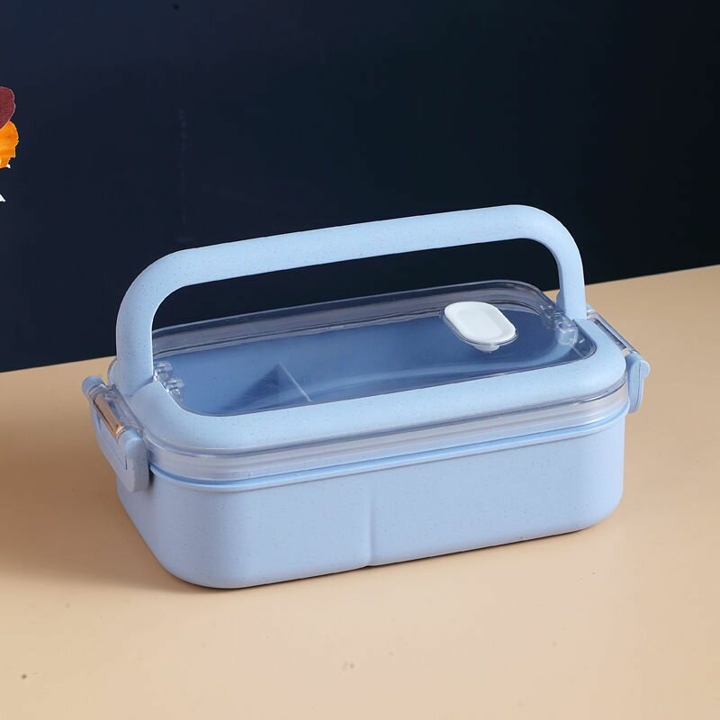 Японский стиль, двухслойный ланч-бокс, бенто-бокс для офисных работников и студенток, микроволновая, разделенная, портативная ланч-бокс набор