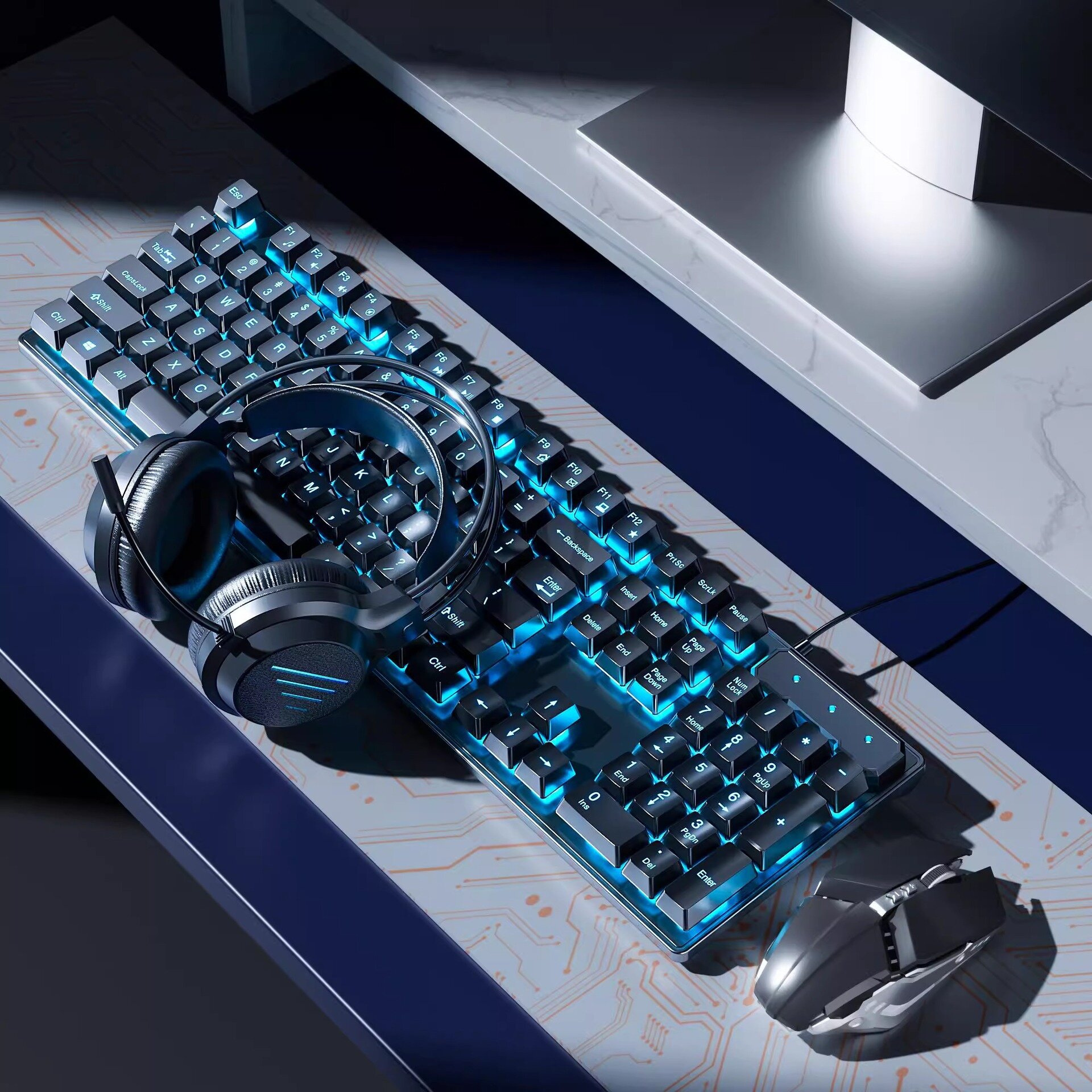 Стандартный механический настольный компьютер, универсальный для киберспортивных игр, с чайными переключателями, проводная версия.