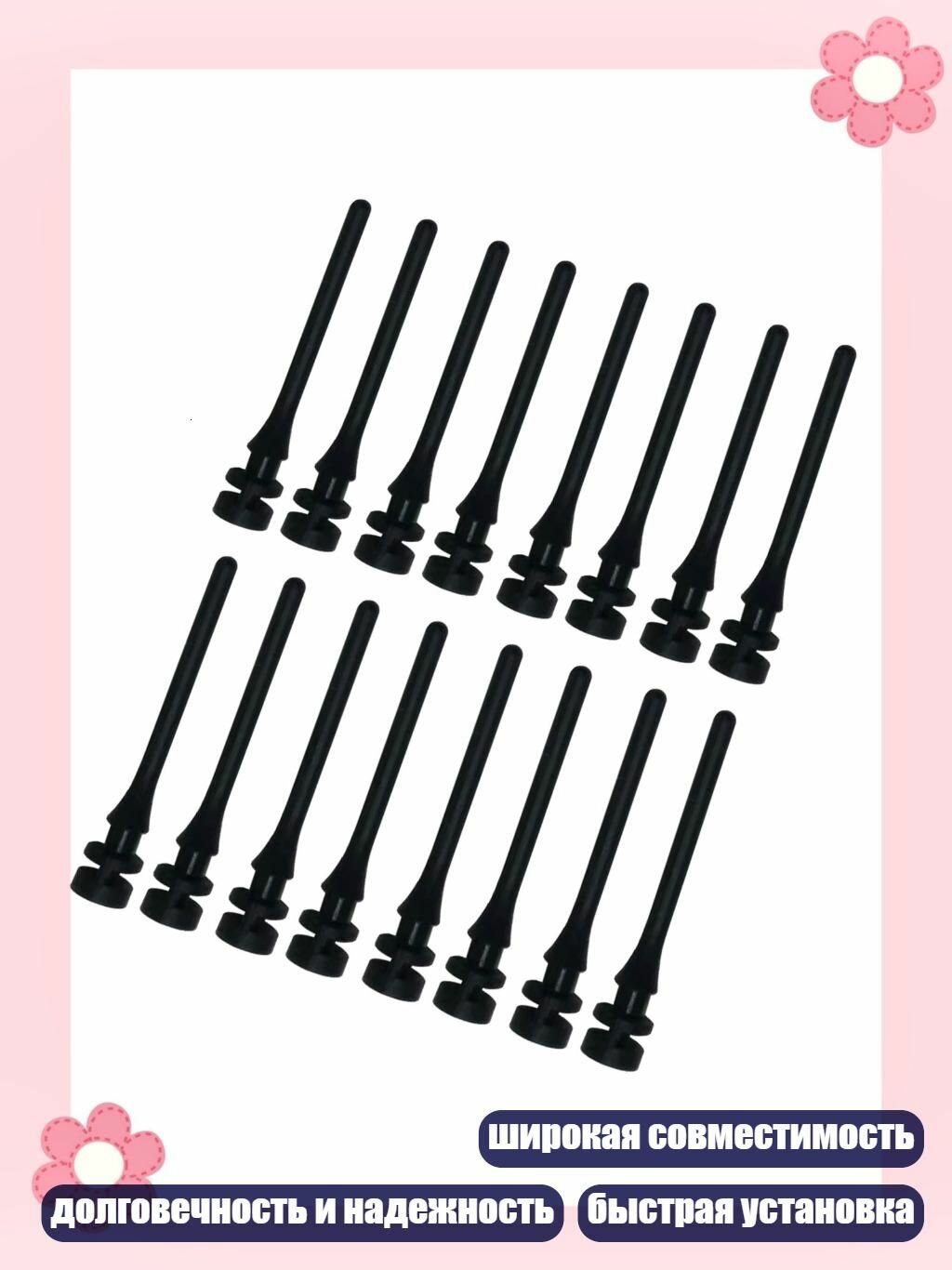 16 шт силиконовых креплений для вентиляторов корпуса ПК, резиновые заклепки для снижения шума, Черный - Короткий стиль