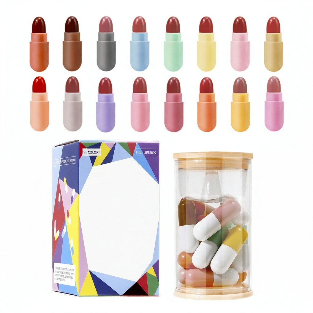 16 шт Наборы помад, Мини красная помада, Набор матовых помад в капсулах, Водонепроницаемый бархатистый на, Помады для женщин Долговечные, Нюд помада, Набор косметики