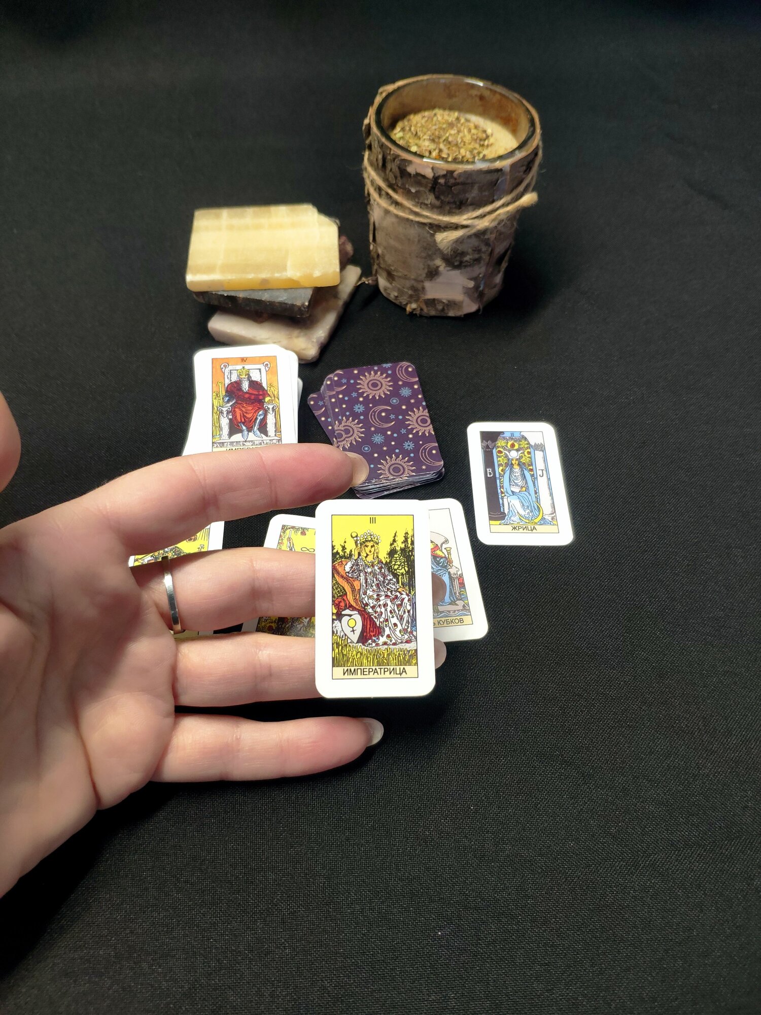 Гадальные карты Таро Райдера Уэйта мини колода 3х5 см11