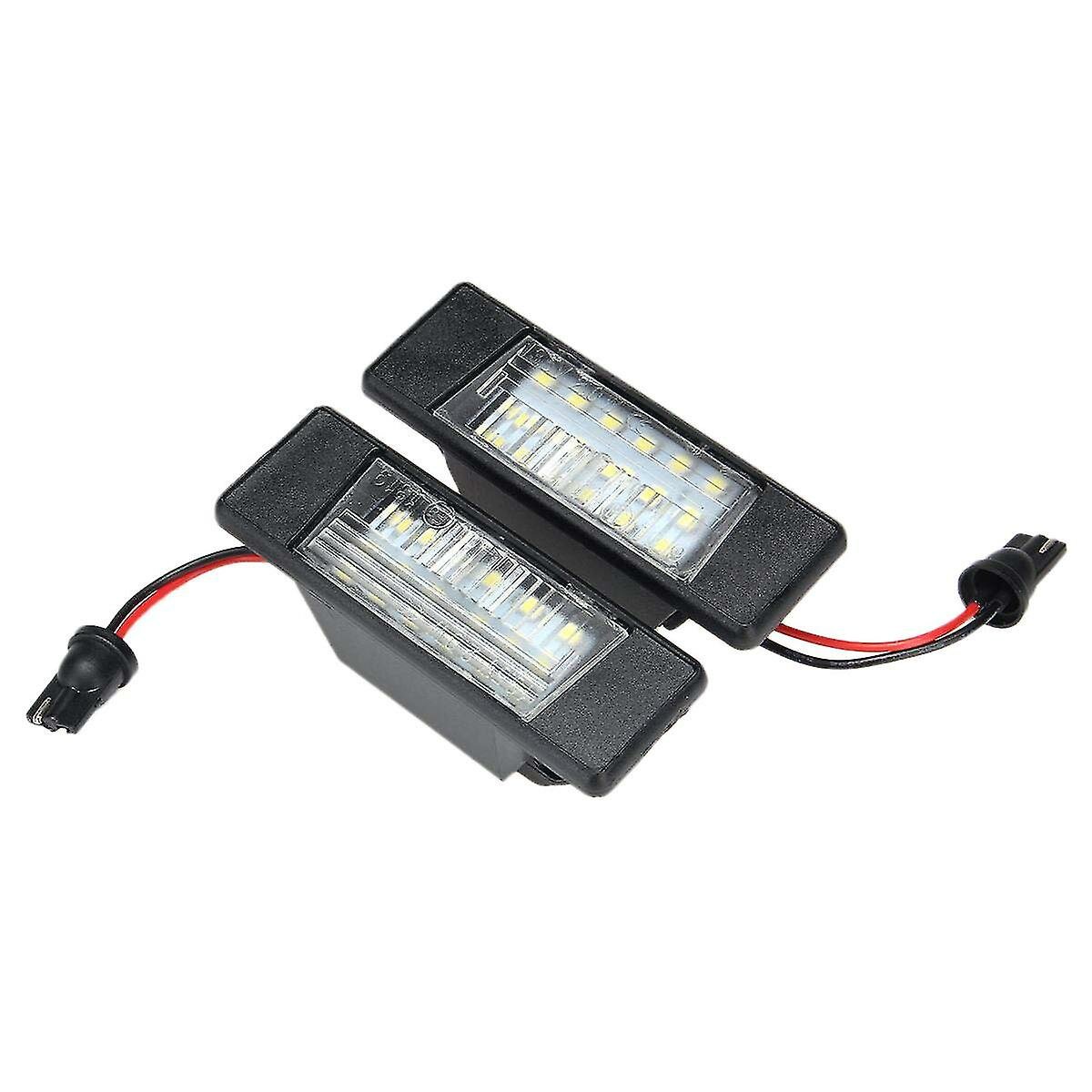 2pcs Фары номерного знака Nissan Qashqai Juke Primera P12 X-Trail Patnfinder R51, 18 LED, пластик, белый, 7x2.4x3cm, для Nissan Juke 1.6 2010/06-2015/12, 1.6 DIG-T, 1.5 dCi; Primera P12 1.6 2002/03-2015/12, 1.8, 1.9 dCi, 2.0; Qashqai J10, JJ10 1.6