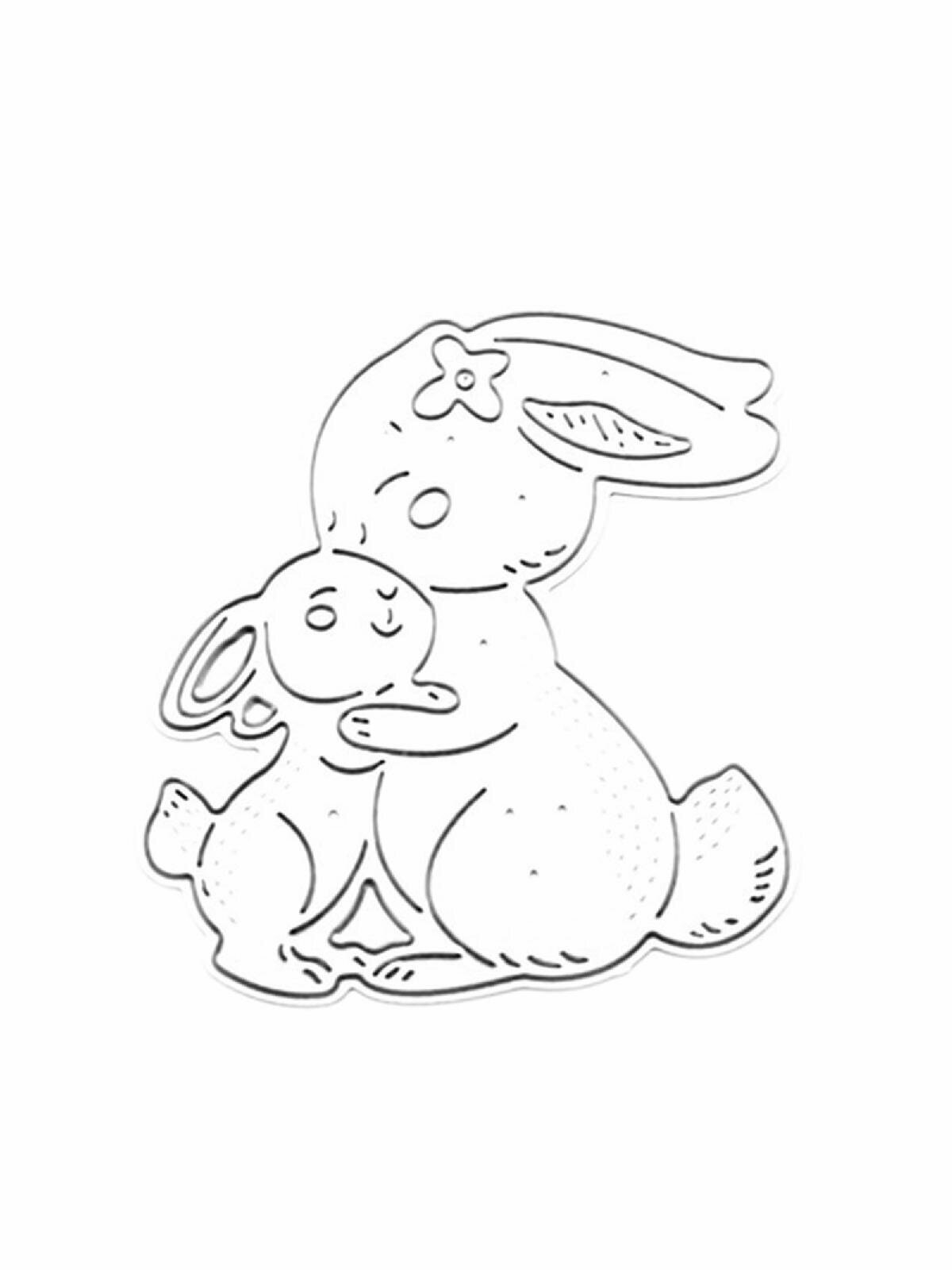 Вырезы из бумаги для альбомов с кроликами, трафареты для тиснения с милым кроликом