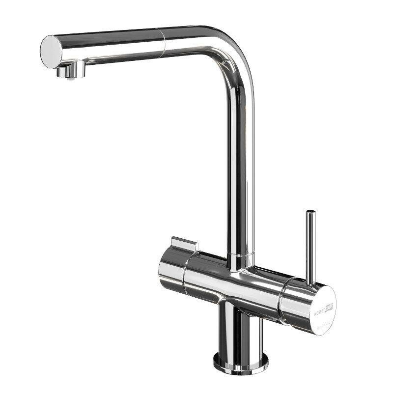 Смеситель для кухни WasserKRAFT A8917 хром, с выдвижным изливом и краном для питьевой воды, рычажный, латунь