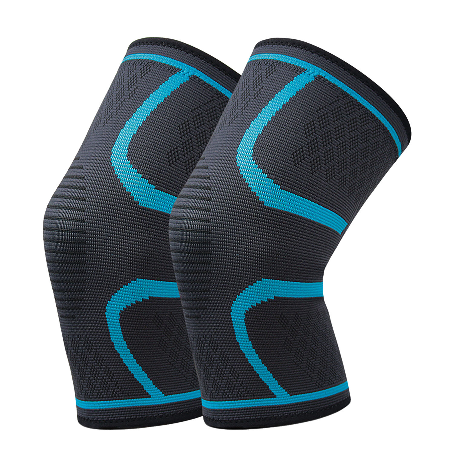 2PCS Набор коленных бандажей для мужчин и женщин, трикотажная ткань, защита колена, для футабола, размеры S, M, L, XL, 2XL, вес тела (кг): S 30-55, M 35-65, L 55-75, XL 65-90, 2XL 70-100