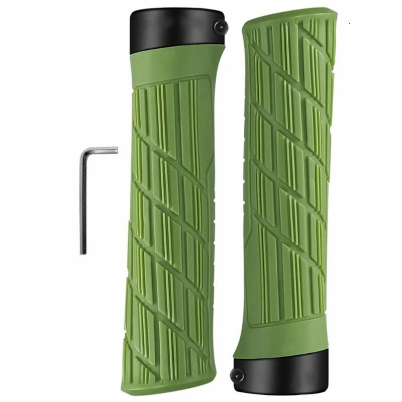 Велосипедные грипсы с защитой от скольжения, темно-зеленый