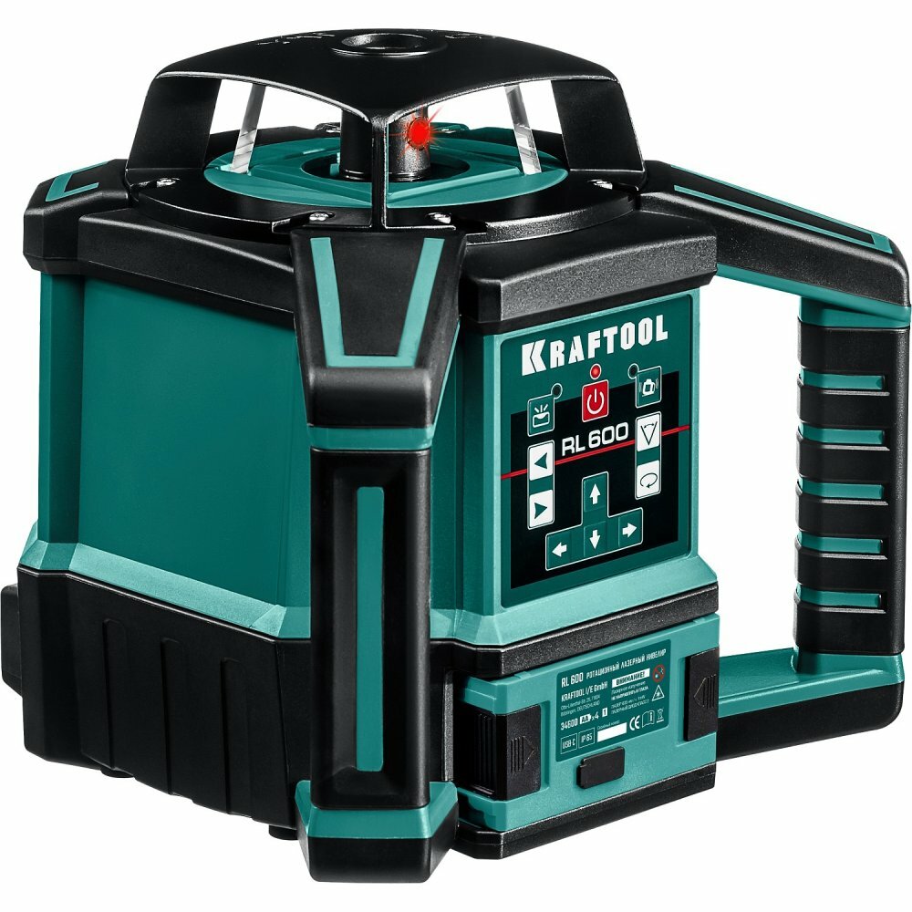 Лазерный нивелир Kraftool RL600, 600 м/34600_z01 зеленый/черный