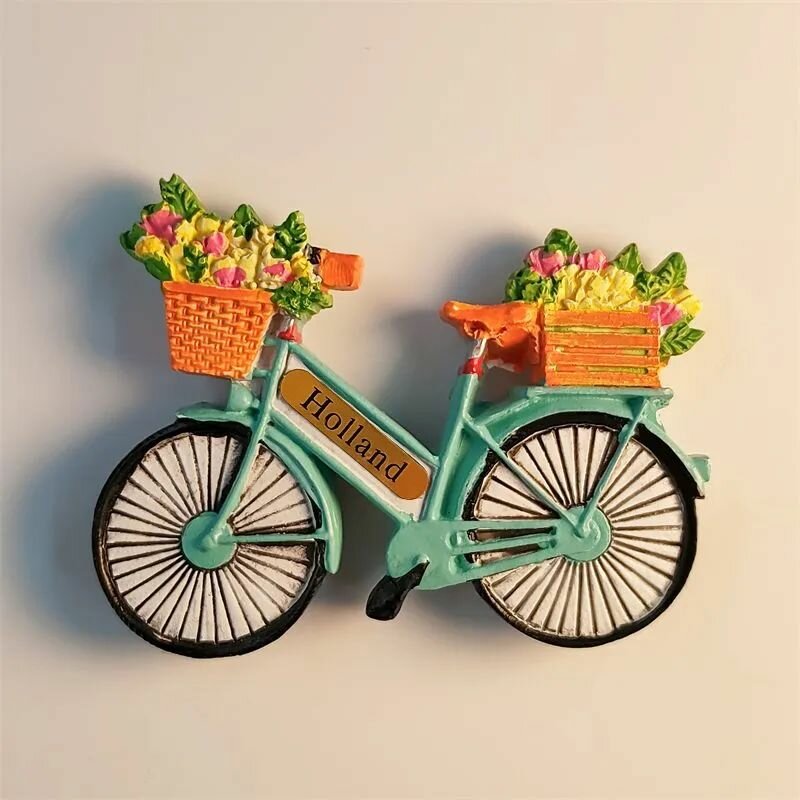 Магнит 'Голландия' цветокы и велосипеды! сувенир из Амстердама