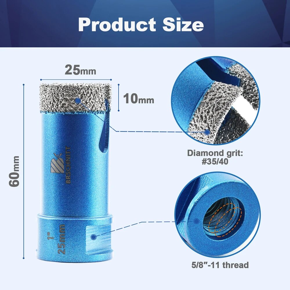 Алмазное буровое долото BRSCHNITT 25 мм, 5/8"-11