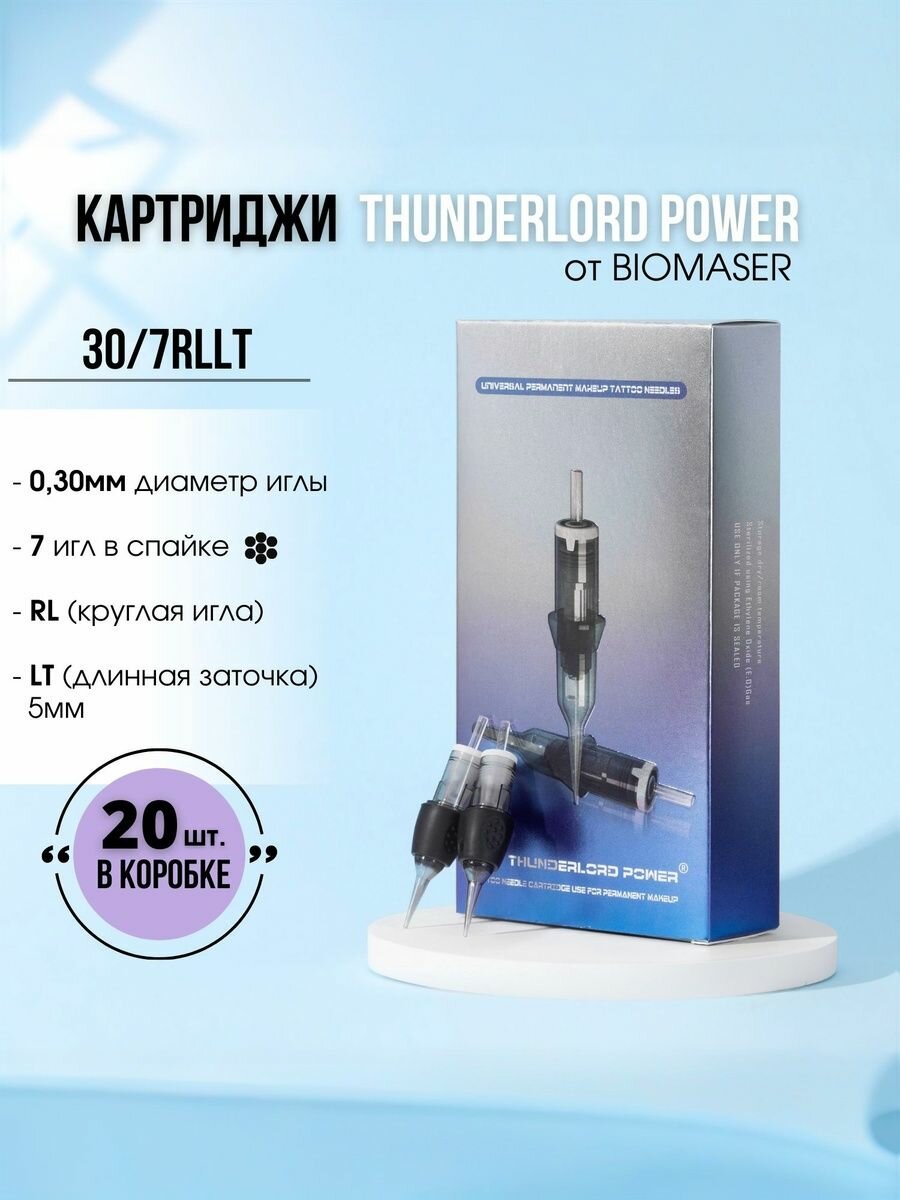 Картриджи THUNDERLORD POWER BLACK для перманентного макияжа и тату