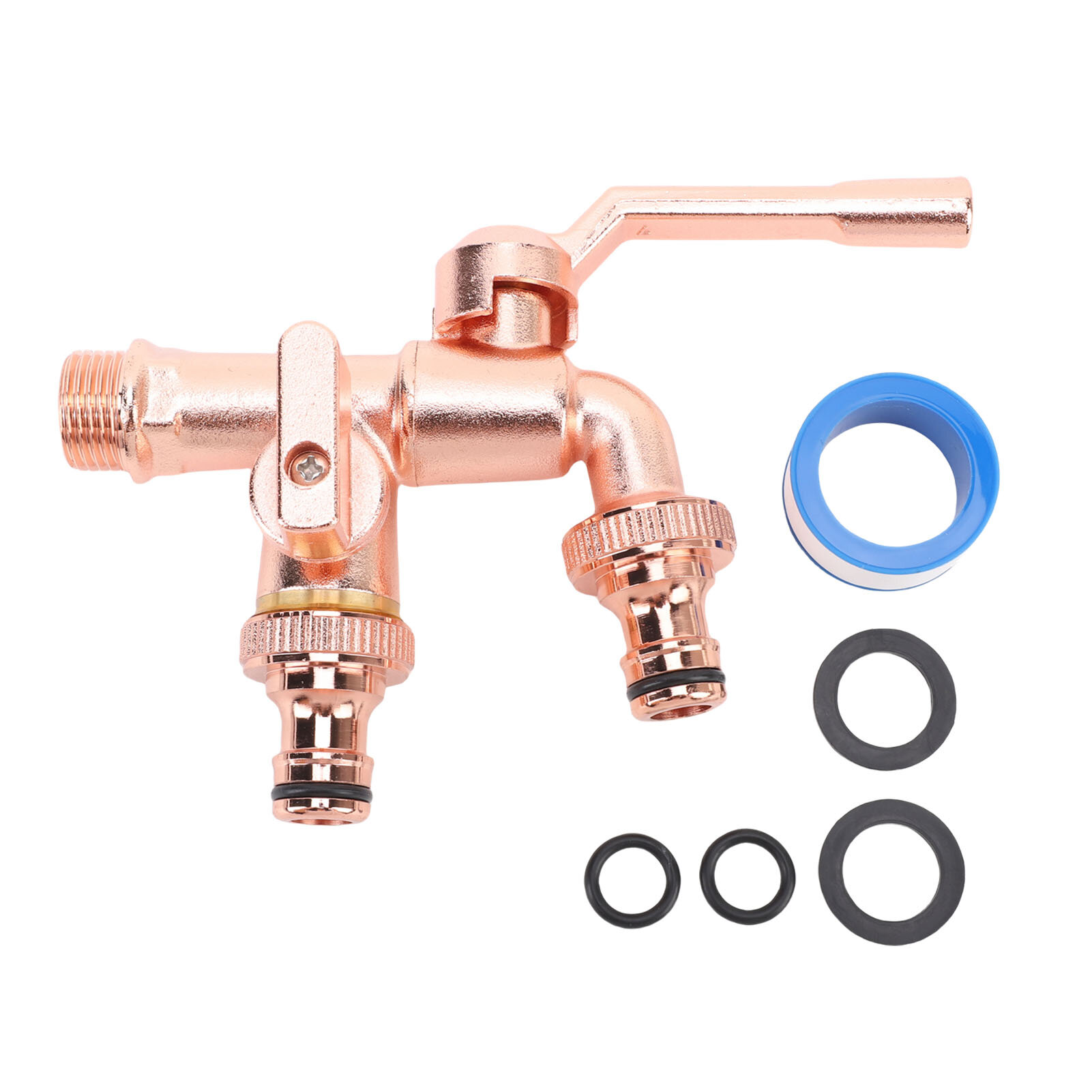 Уличный водопроводный кран, настенный садовый кран из латуни с шаровым клапаном, морозостойкий, с входом 1/2 дюйма и выходом 3/4 дюйма, цвет розовое золото, для дома и балкона.