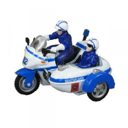 Технопарк Машина инерционная Мотоцикл Полиция 02 с люлькой арт. СТ-1247-2 с 3 лет