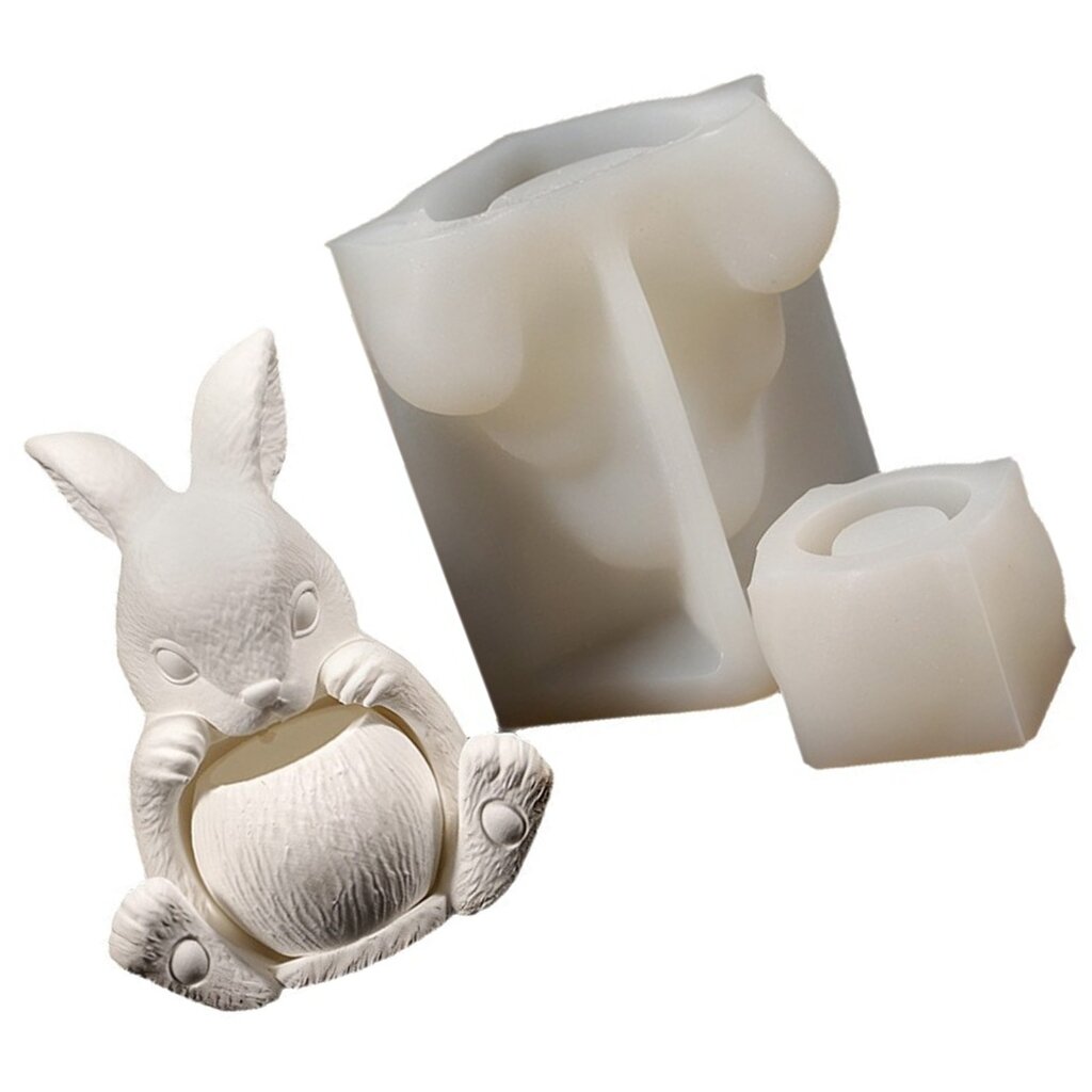 Чашка Пасхального Кролика из гипса маленький Цветочный Горшок Подсвечник Форма Для Свечи