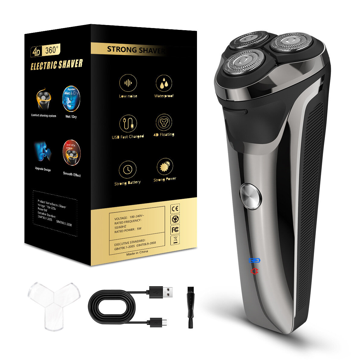 Умная электробритва для мужчин, моющаяся для всего тела, плавающая головка, перезаряжаемая бритва с нецифровым дисплеем