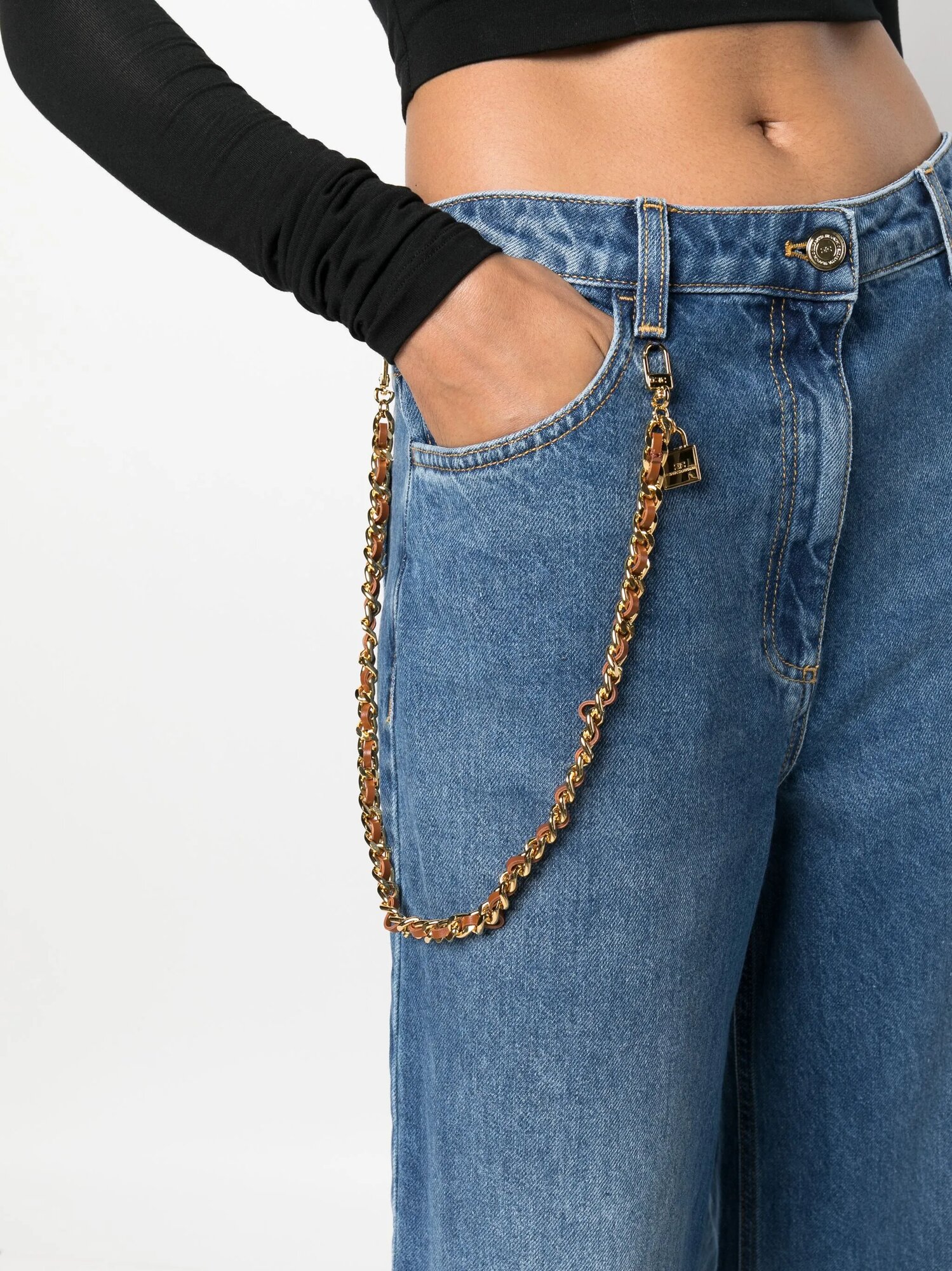 Джинсы Elisabetta Franchi bootcut, размер 44, синий — фото 1