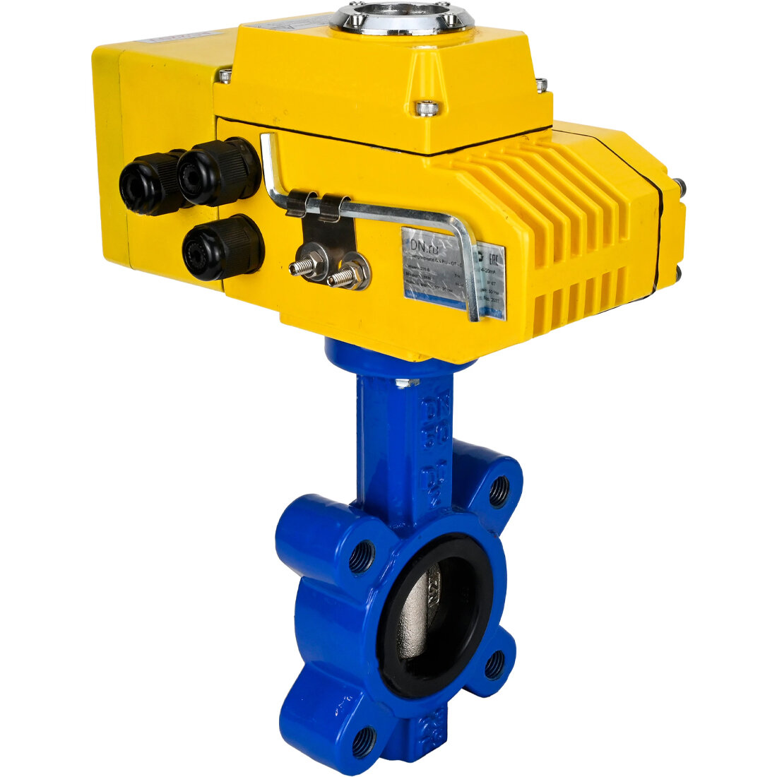 Затвор дисковый поворотный DN. ru QT450-304-EPDM-2W-Fb-H Ду50 Ру16 межфланцевый, корпус - чугун QT450, диск - чугун QT450, уплотнение - EPDM, с электроприводом QT-005-220В-4-20мА-DAR (опрессовано)