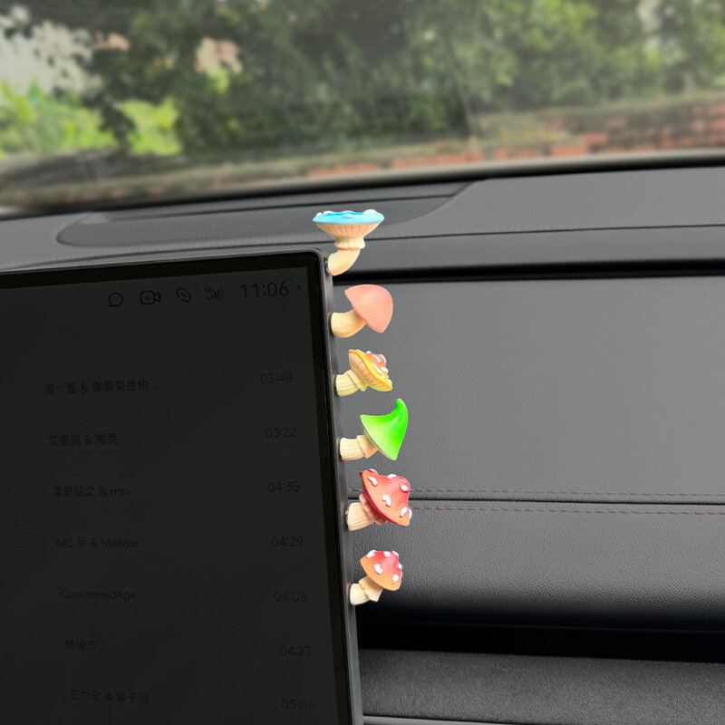 Мини-гриб для снятия стресса, украшение для автомобиля, декор для приборной панели, зеркала заднего вида и окон