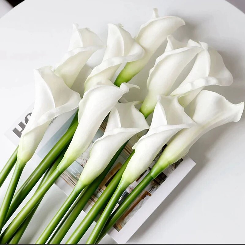 Искусственные белые каллы 10 шт. Белый, White Calla Lily