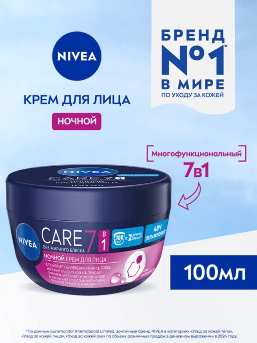 Nivea Крем для лица ночной с провитамином B5 Care, 100 мл - 1 шт
