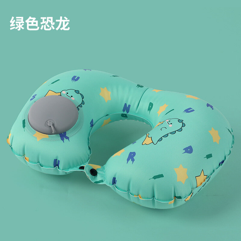 Надувная U-образная подушка для детей, складная охлаждающая подушка из ледяного шелка, дорожная подушка для шеи на дальние расстояния, портативная U-образная подушка