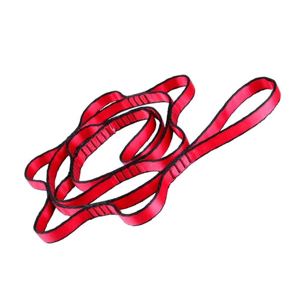 Регулируемые стропы для аэро-пилатеса с 9 кольцами, красный - 1,1 м 9 колец