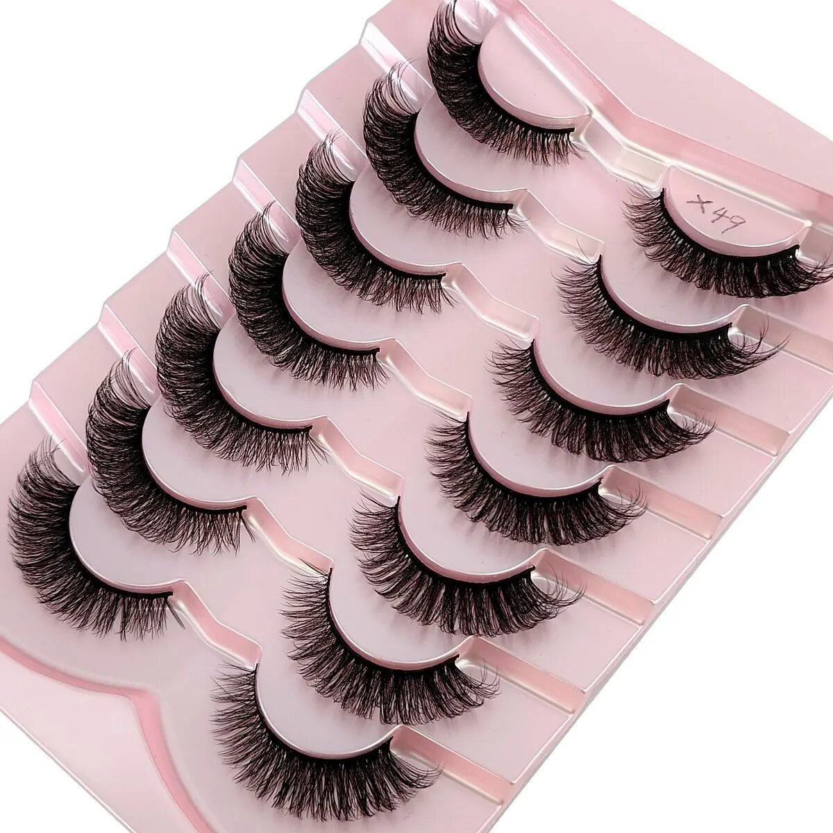 HBZGTLAD новые 7 пар классических гибридных объемных ресниц D Curl искусственные норковые ресницы натуральные тонкие русские полоски ресниц макияж накладные ресницы