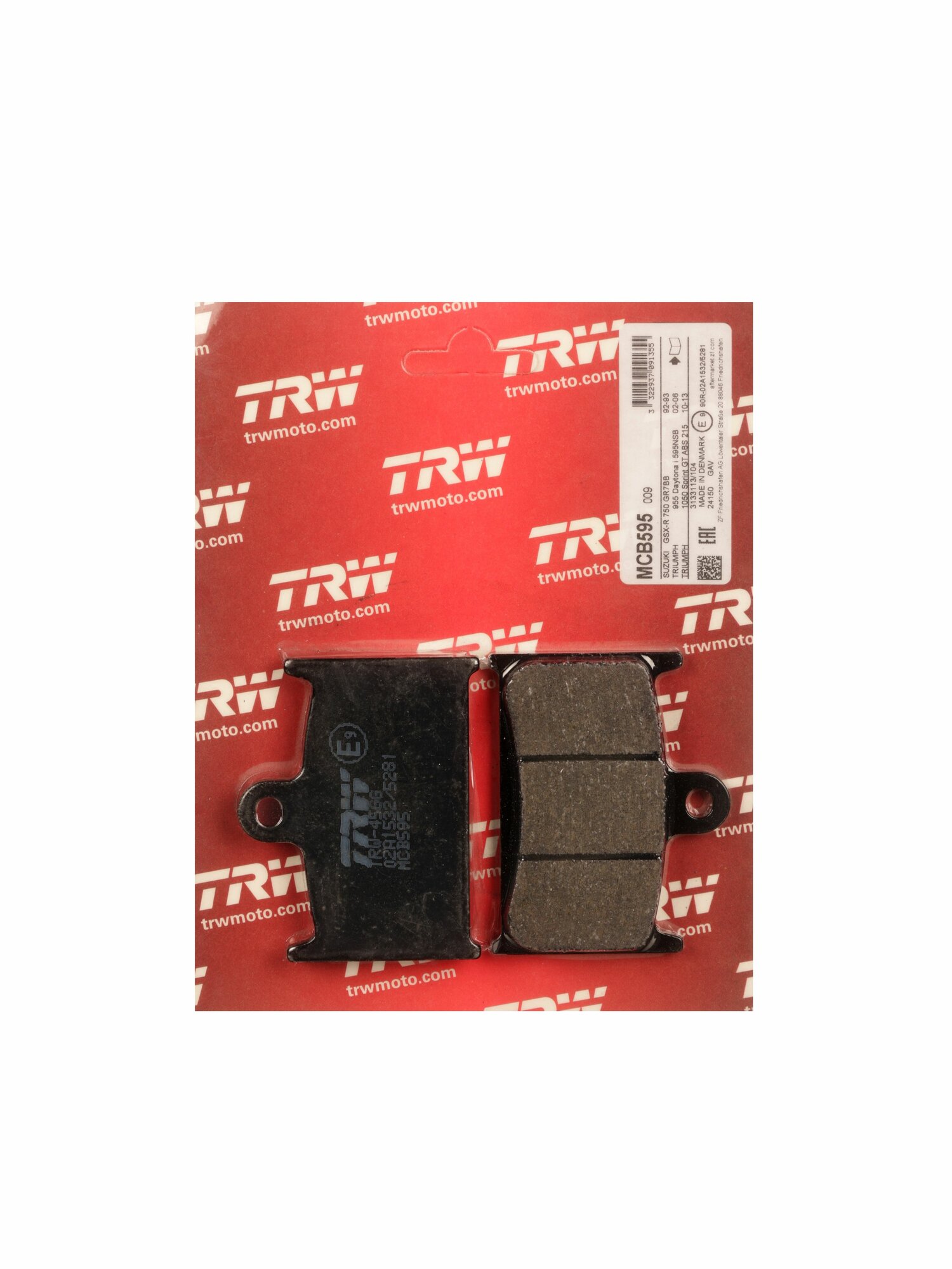 Колодки тормозные дисковые для мото передние TRW (MCB595)