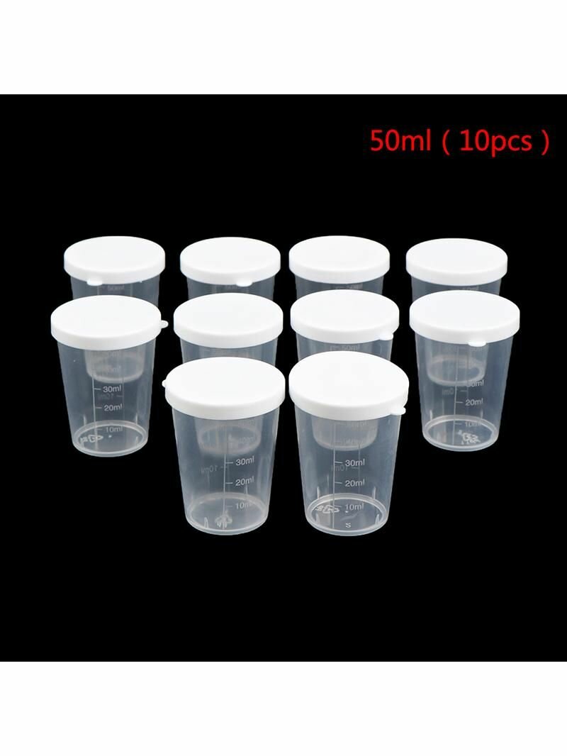 (10 продано) 50 мл пластиковый мерный стакан с крышкой