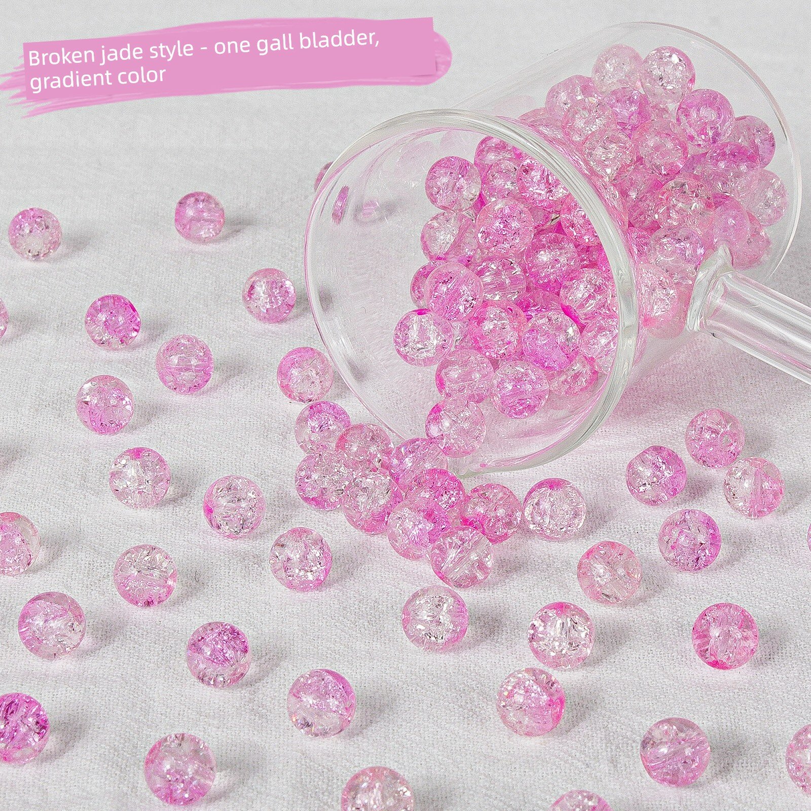 Набор глазурованных бусин с эффектом кракле для детей, рассыпные бусины для рукоделия, материалы для изготовления