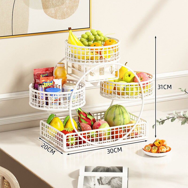 Фруктовая тарелка для гостиной, чайный столик, домашняя фруктовая тарелка, многоярусная стойка для хранения фруктов, тарелка для закусок, изысканная высококачественная корзина для хранения