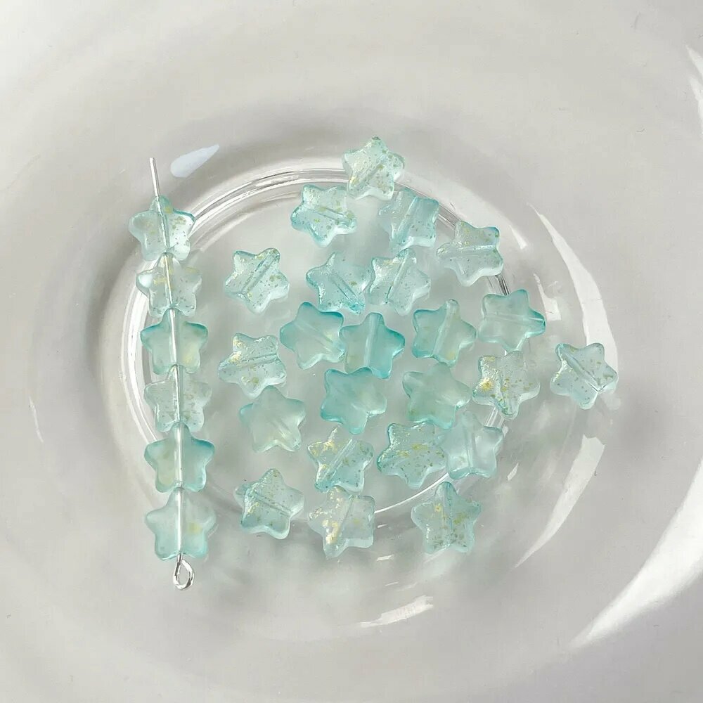 Многоцветные прозрачные стеклянные пуговицы в форме звезды, 8 мм, 30 шт