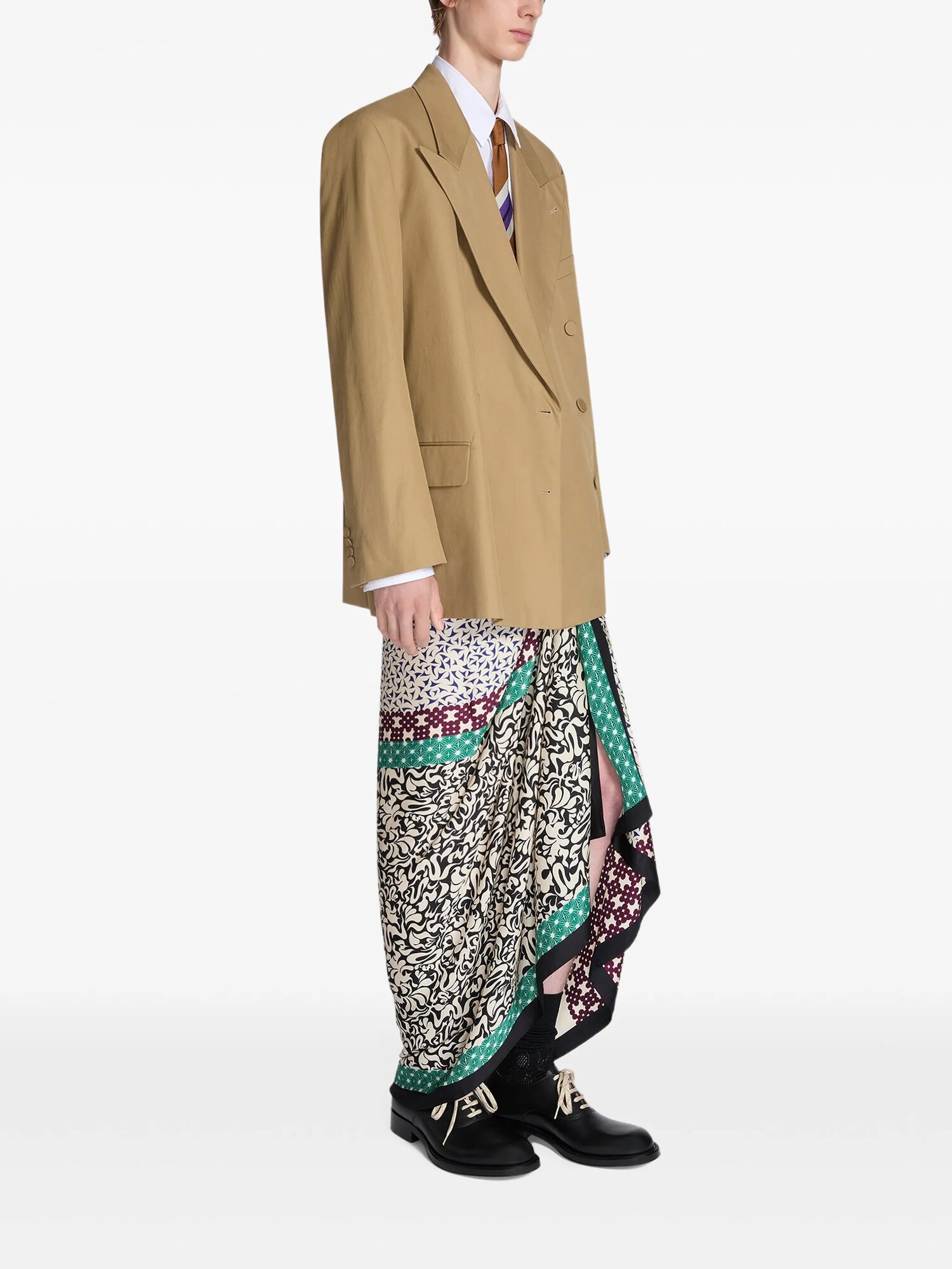 Пиджак Dries Van Noten Oversized double-breasted blazer, размер L, разноцветный — фото 1