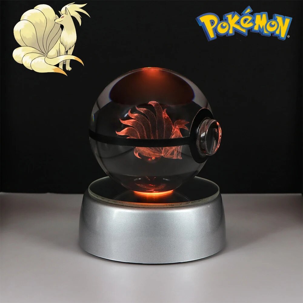 Pokemon Cristal 3D ночник Gengar Eevee Sylveon Espeon Snorlax Ninetales Moltres аниме Pokeball украшение для домашнего рабочего стола подарок