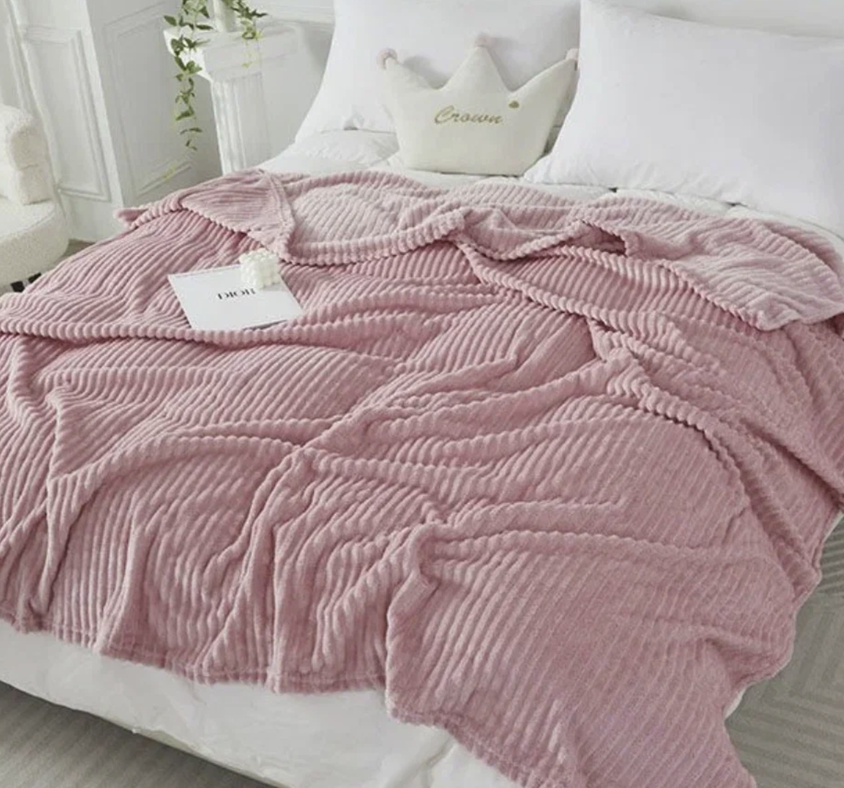 Практичное и простое одеяло, утолщенная фланель, 200*230 см, розовое