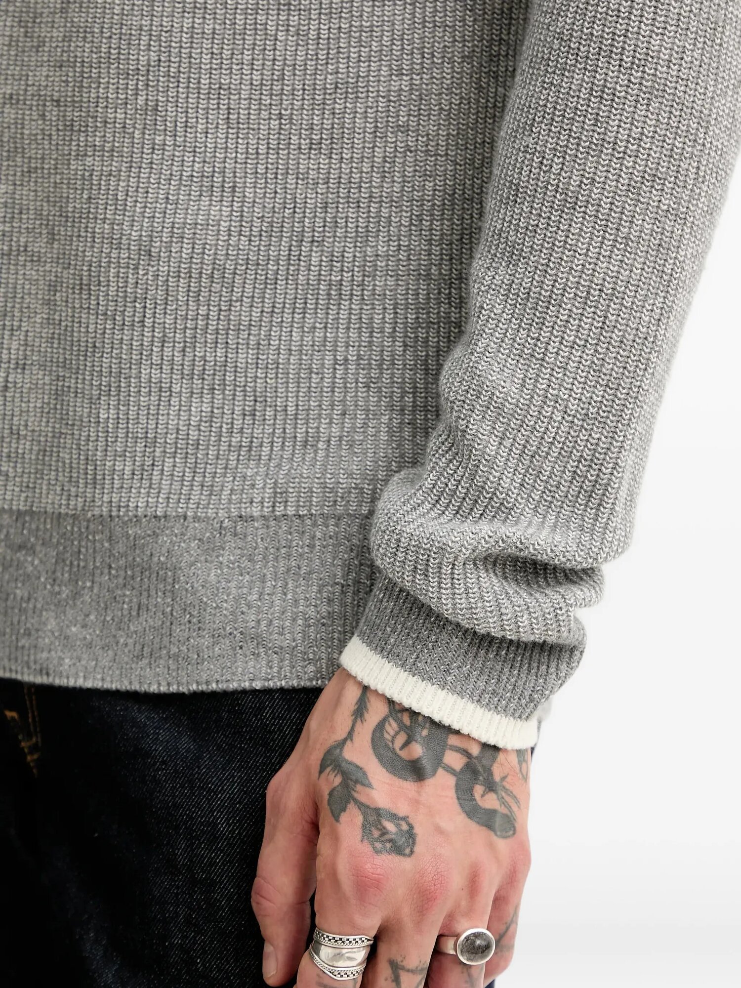 Свитер Marc O'Polo Ribbed raglan-sleeve sweater, размер 52 EU, , серый — фото 1
