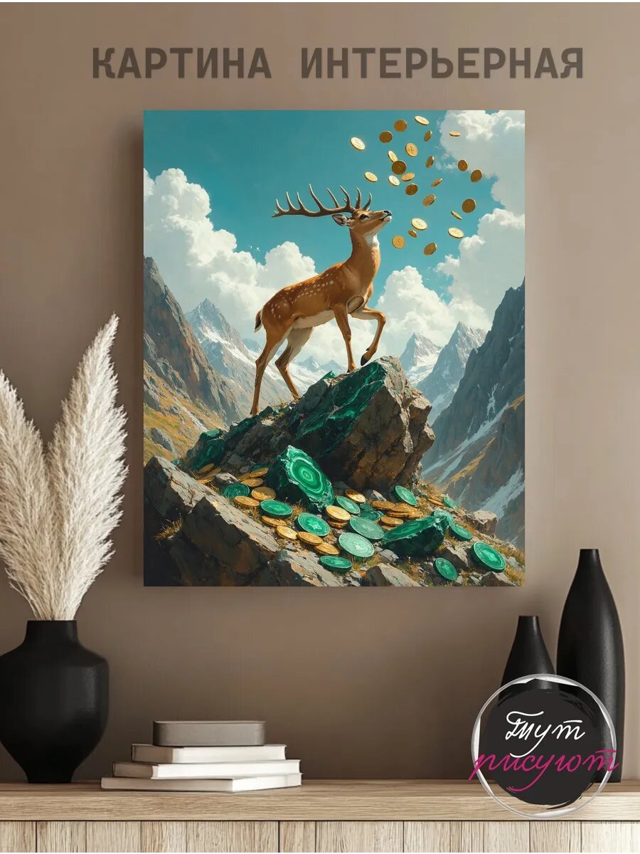 Картина интерьерная на стену Символ богатства 40х50 см