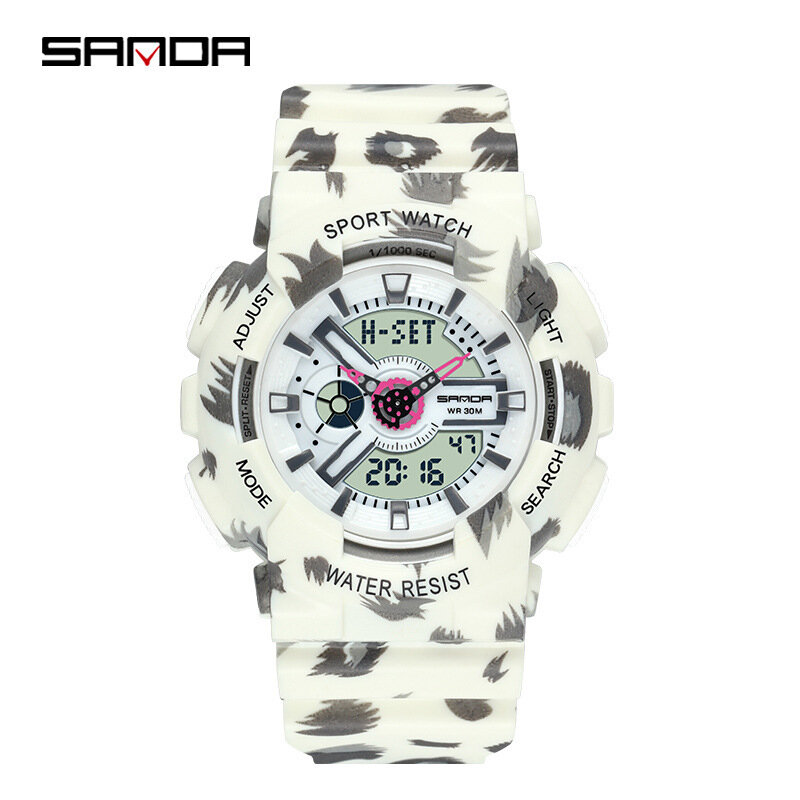 Санда Корейская модная тенденция Микро бизнес Светящийся Электронный Спортивный Тренд Студенческий Корейский Конфетный Детский Парный Часы