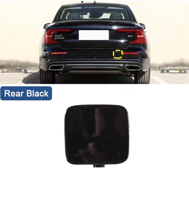 Передний задний бампер, буксировочный крюк, крышка прицепа для Volvo S60 V60 2020 2021 2022 2023, автомобильные аксессуары Rear Black
